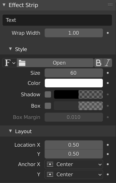 2.2.1.1.8. Text ストリップ — Blender VSE Unofficial Documentation ドキュメント